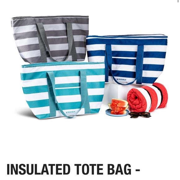 manna | Storage & Organization | Manna Insulated Tote Bag Blue White ...